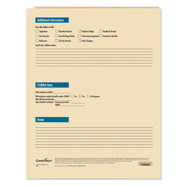 Personnel Folders - Expandable | Organize Records | HRdirect