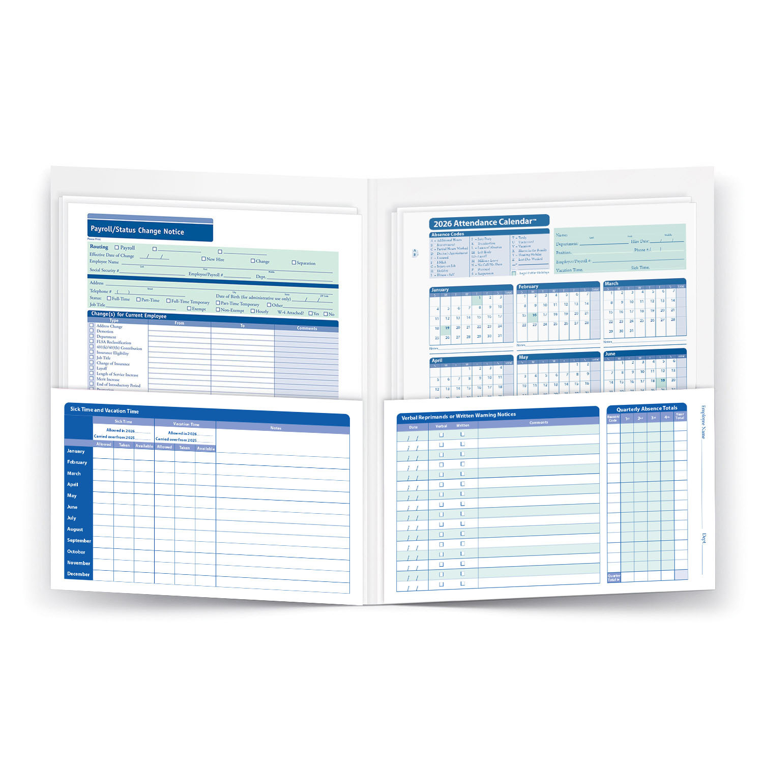 2026 Attendance Calendar Folder | HRdirect