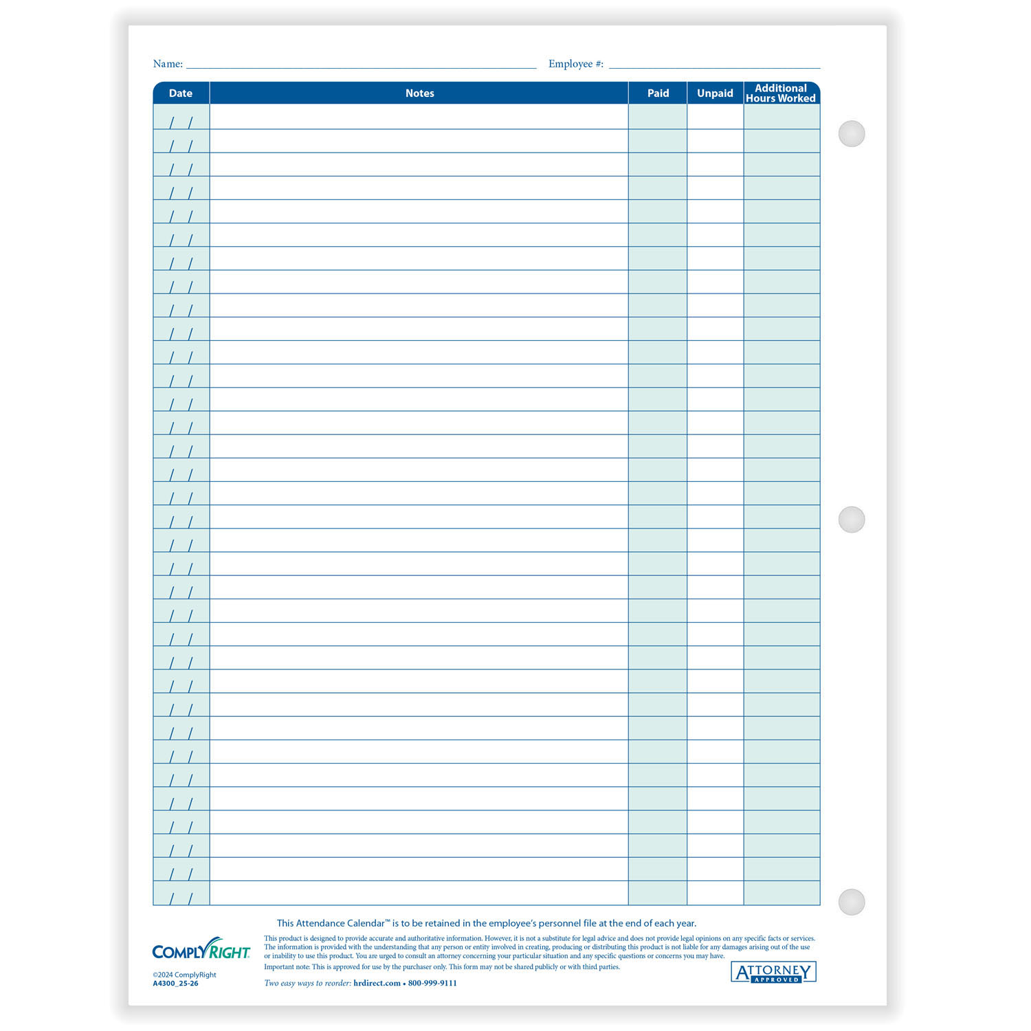 2025/26 Academic Year Attendance Calendar | Yearly Calendar | HRdirect