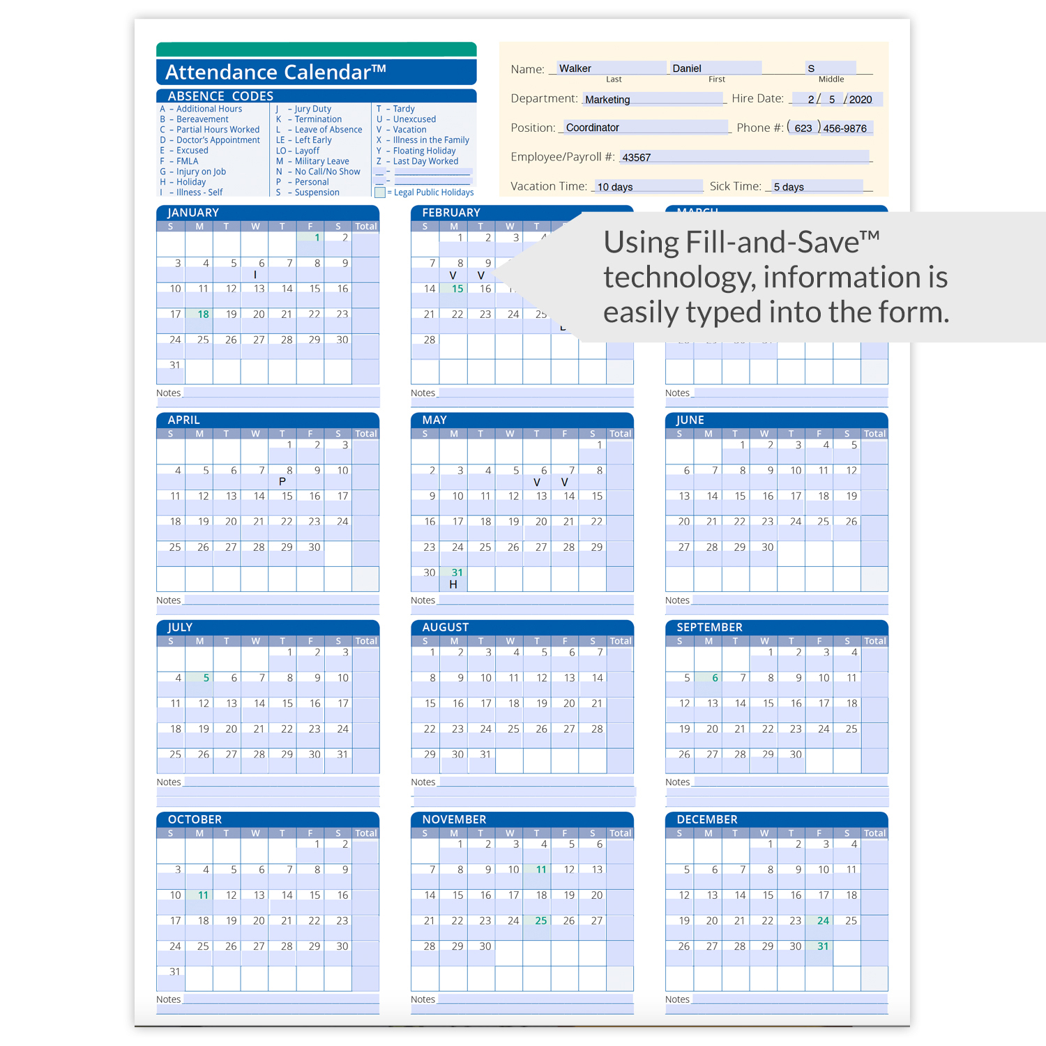 Fill-and-Save™ HR Forms: Time & Attendance Library | HRdirect