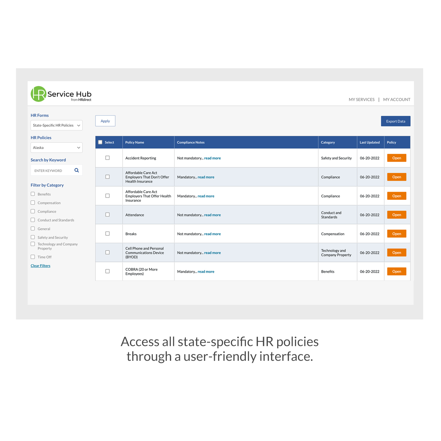 State-Specific Company Policies Library | HRdirect