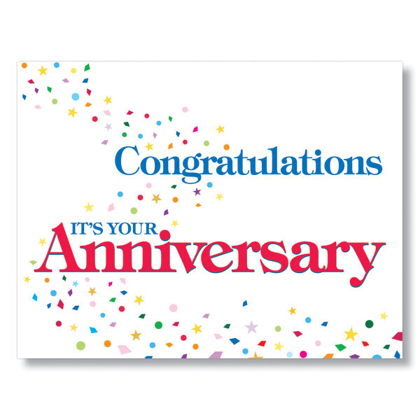 Congratulations Confetti Anniversary Card HRdirect