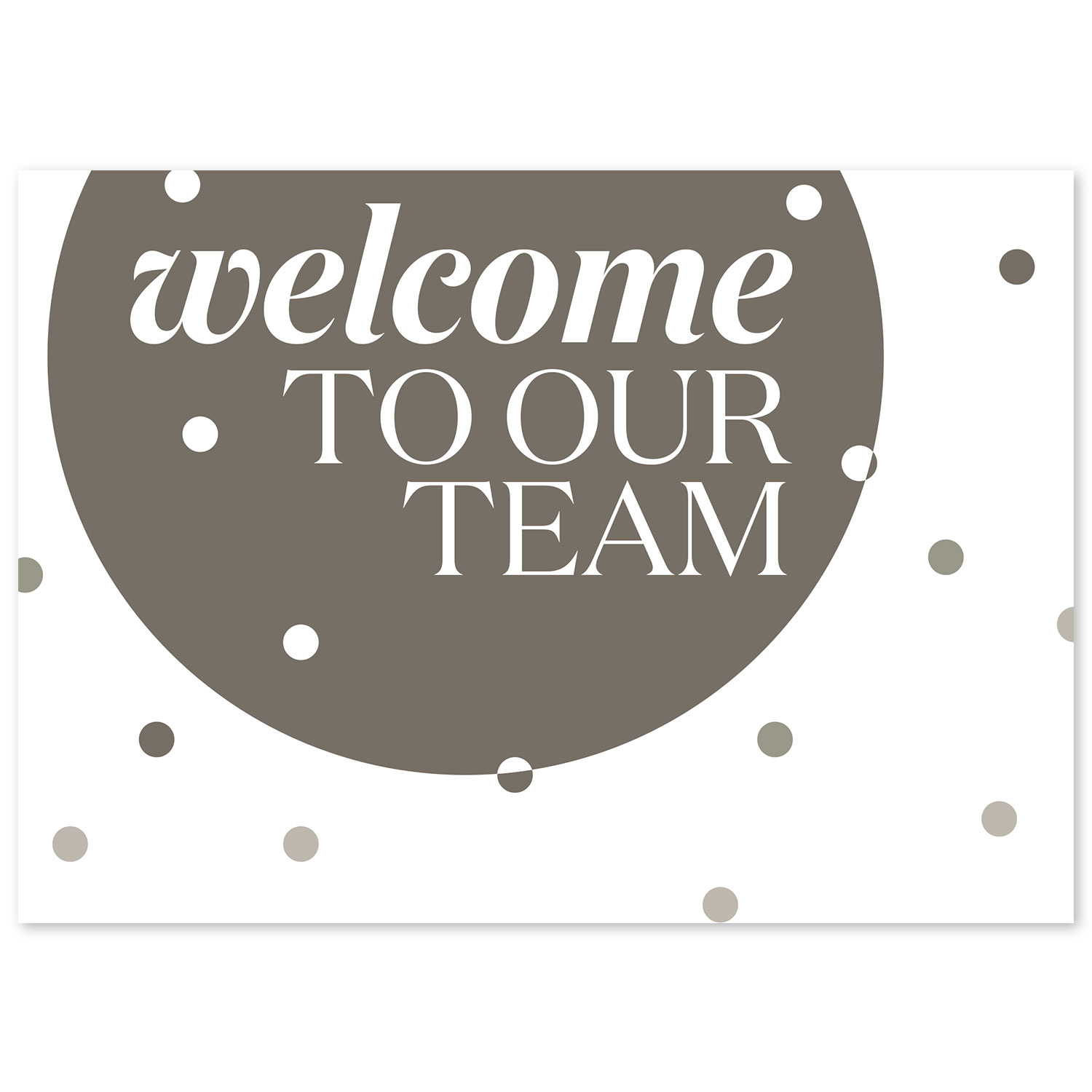 Delicate Gray Dots Welcome Card | HRdirect