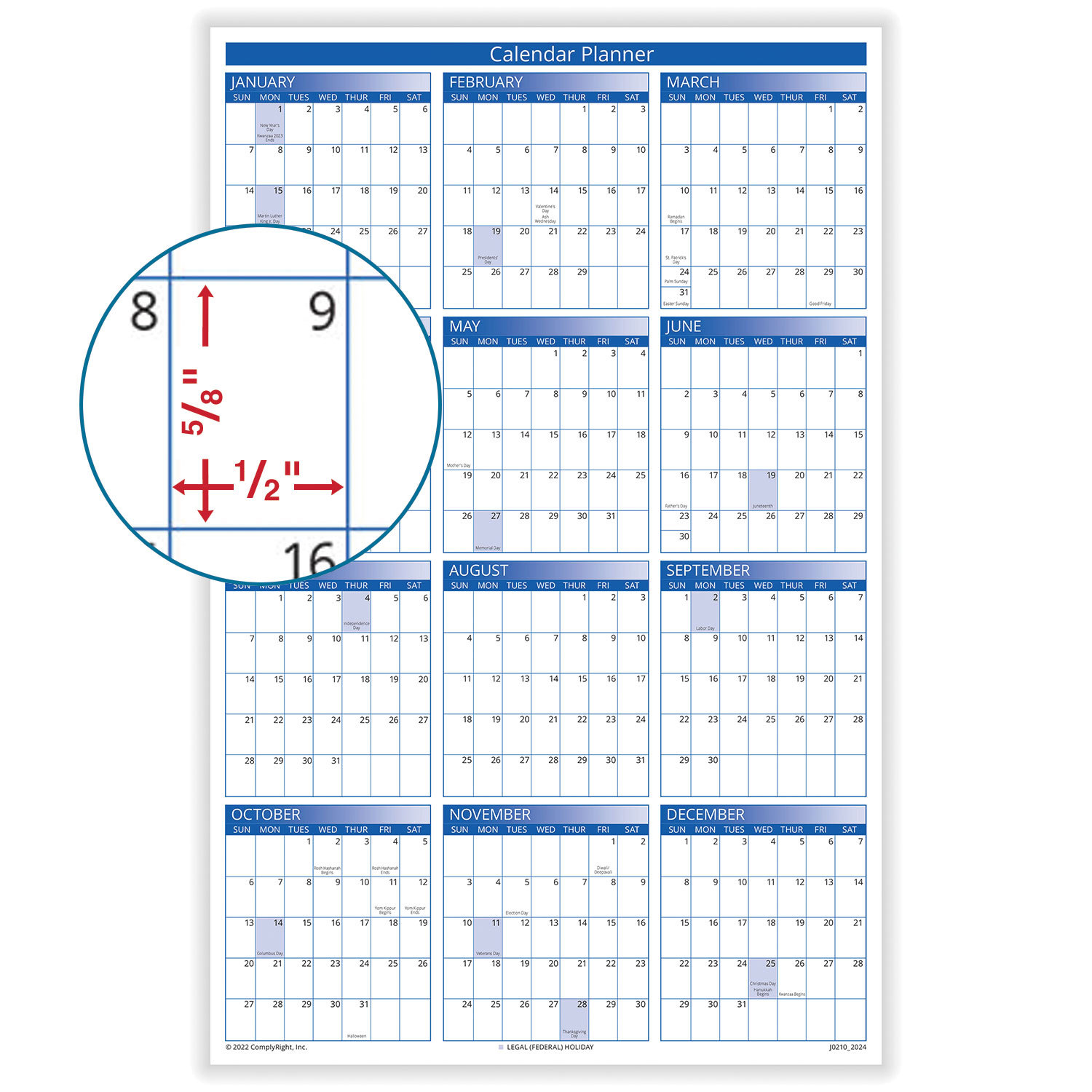 2026 Calendar Planner (11 x 17) | HRdirect